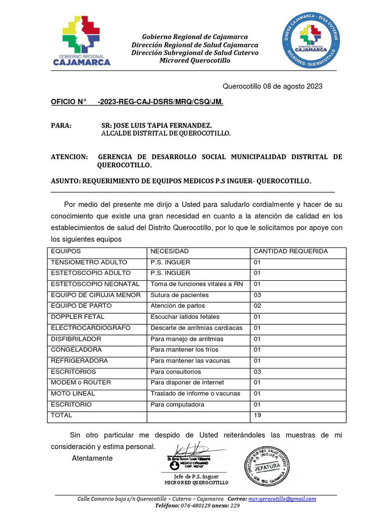 Requerimientos Inguer | PDF