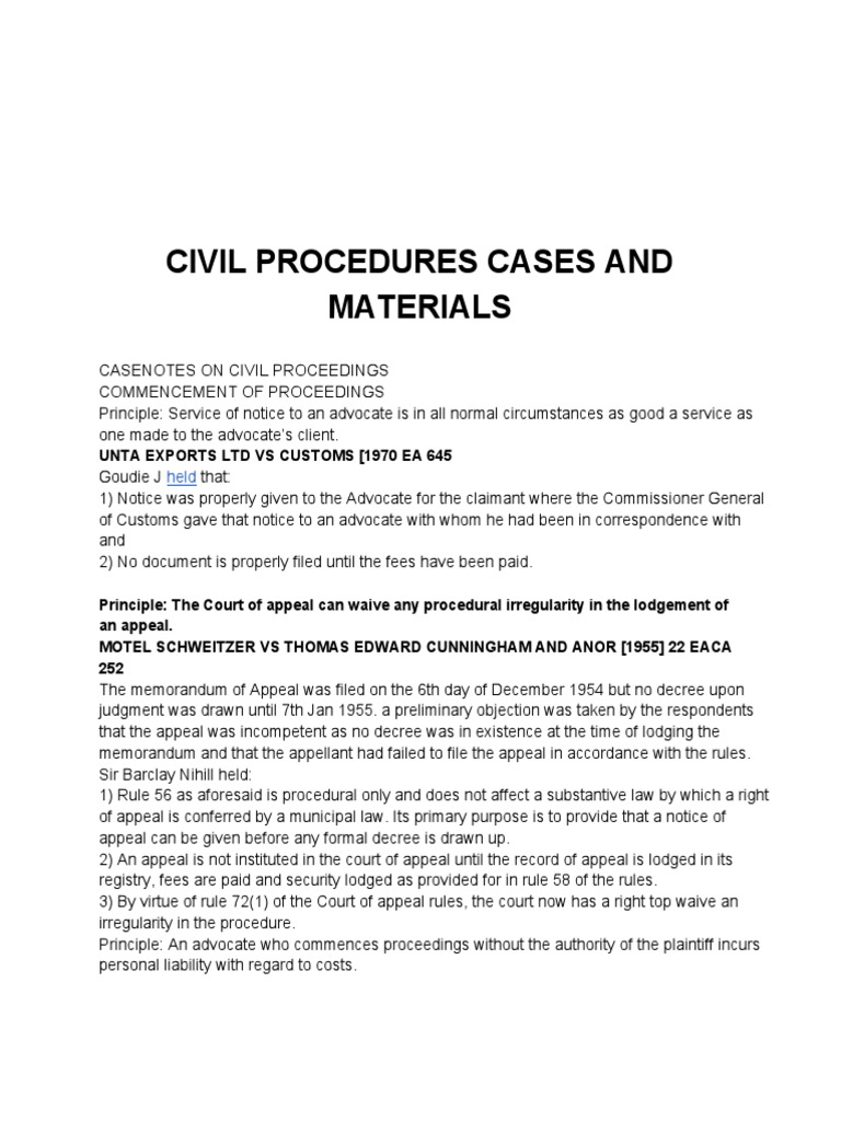 Civil Procedure Cases and Materials | PDF