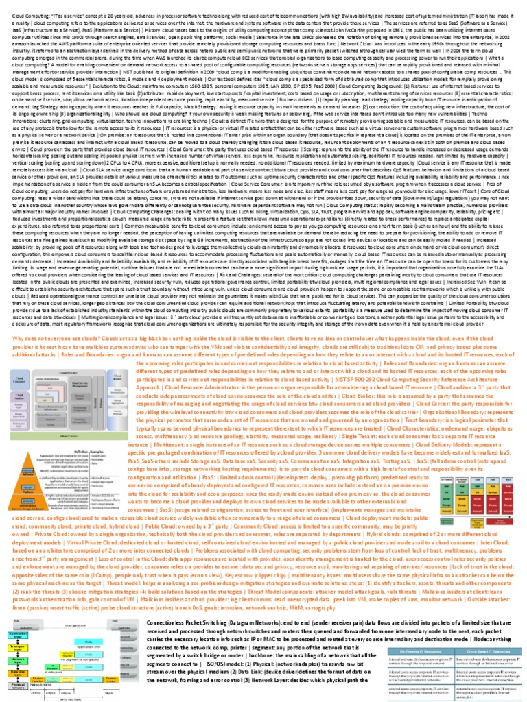 Cloud Computing One Pager | PDF | Computers | Technology & Engineering