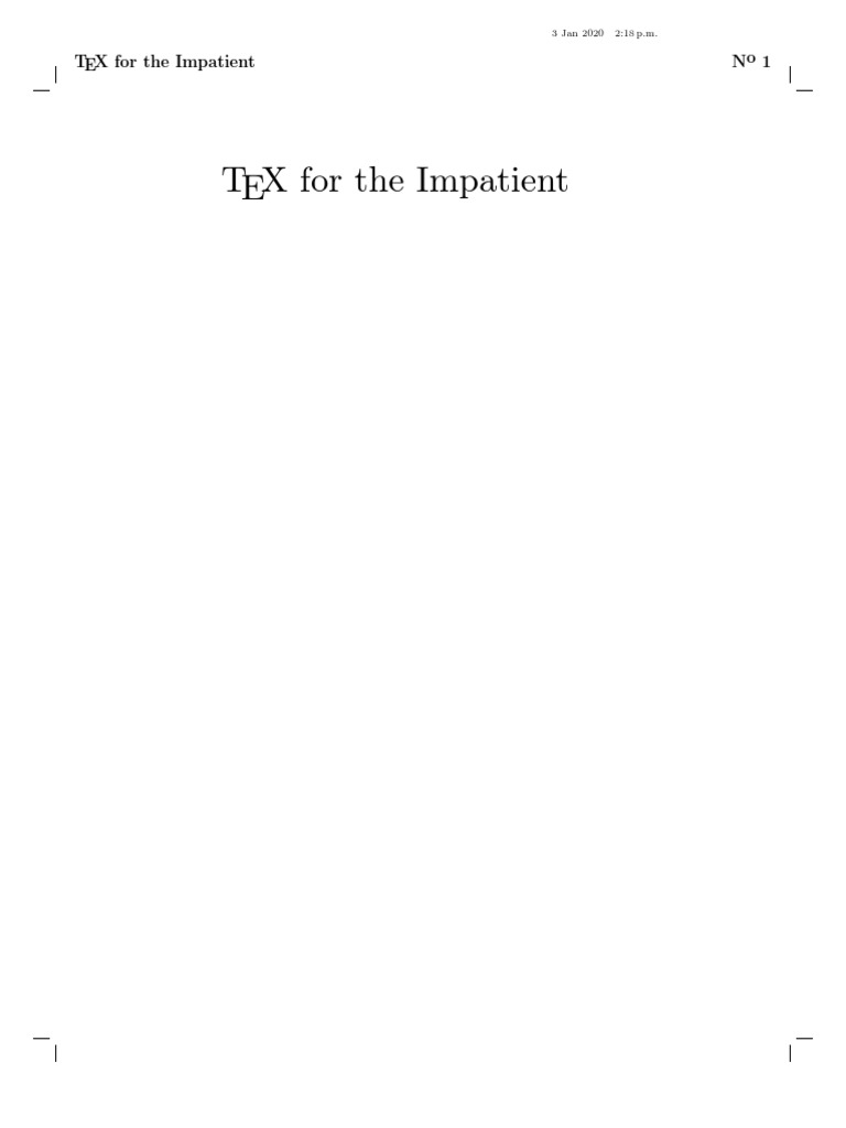 TeX For The Impatient | PDF