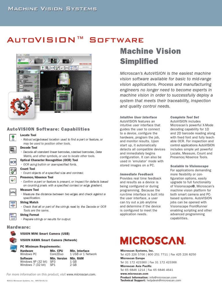 Auto Vision Spec | PDF | Optical Character Recognition | Personal Computers