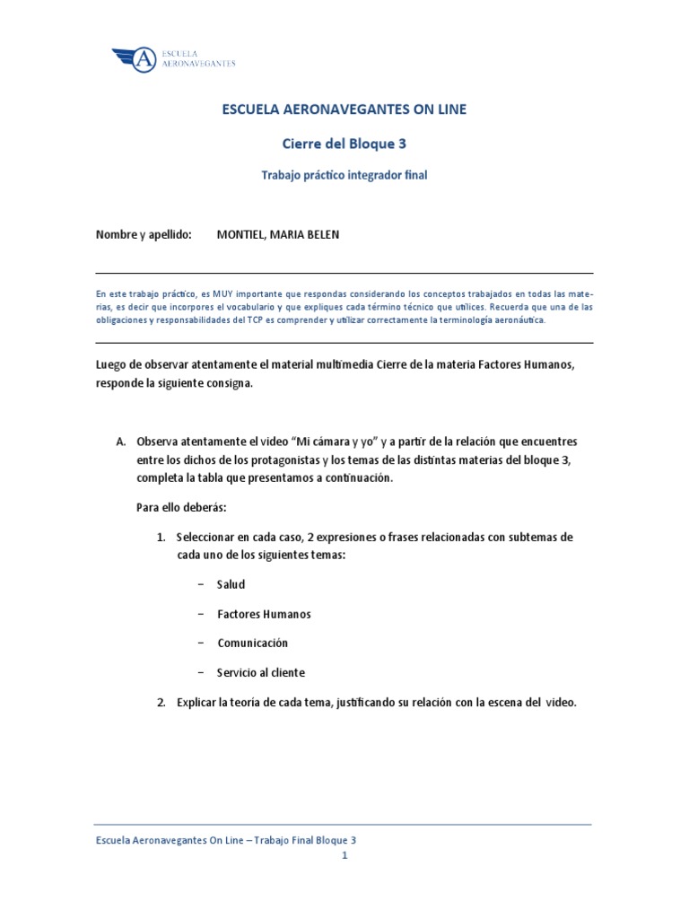 Bloque 3 TP Integrador Final | PDF