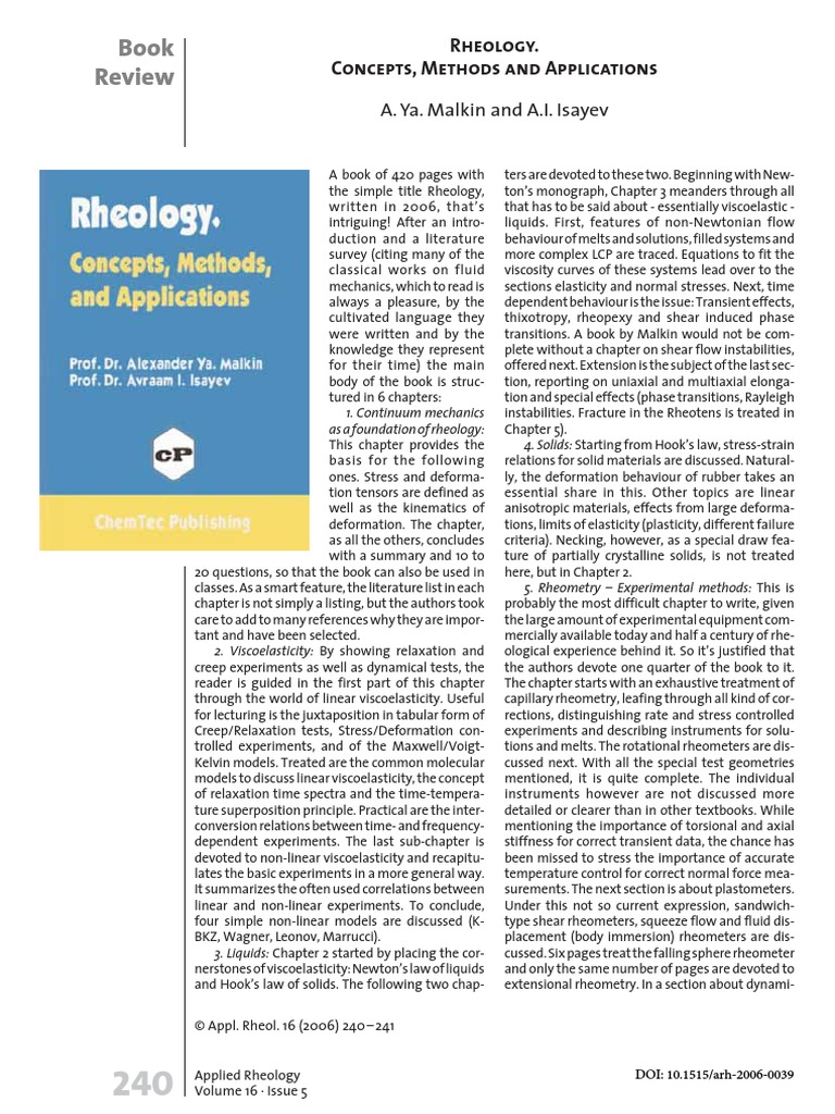 Rheology Concepts Methods and Applications | PDF | Viscoelasticity ...