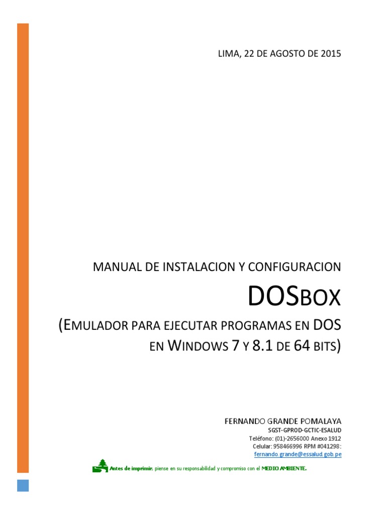 Manual de Instalacion y Configuracion DOSbox | PDF Manual de Instalacion y Configuracion DOSbox | PDF