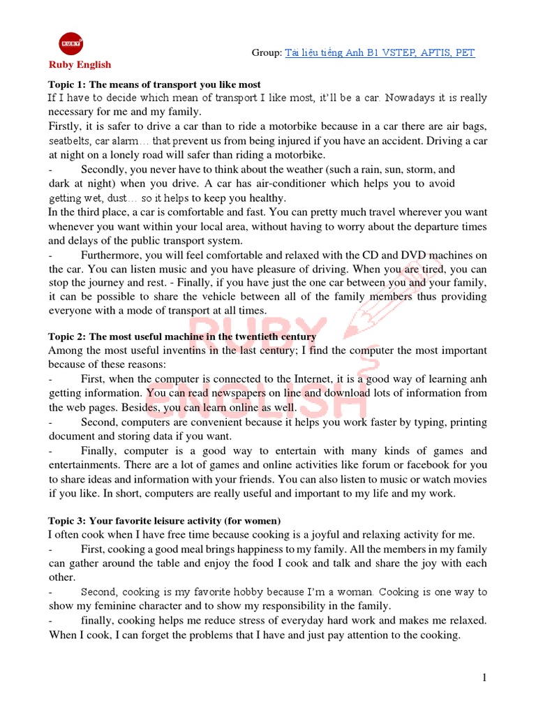 (VSTEP Speaking) 15 Topics | PDF | Foreign Language Studies