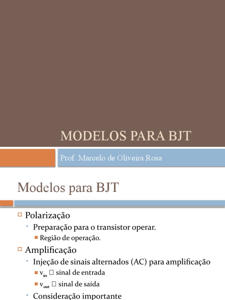 Aula 13 Modelos BJT | PDF | Transistor | Rede elétrica