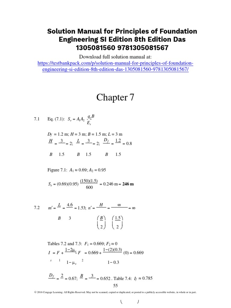Principles of Foundation Engineering SI Edition 8th Edition Das ...