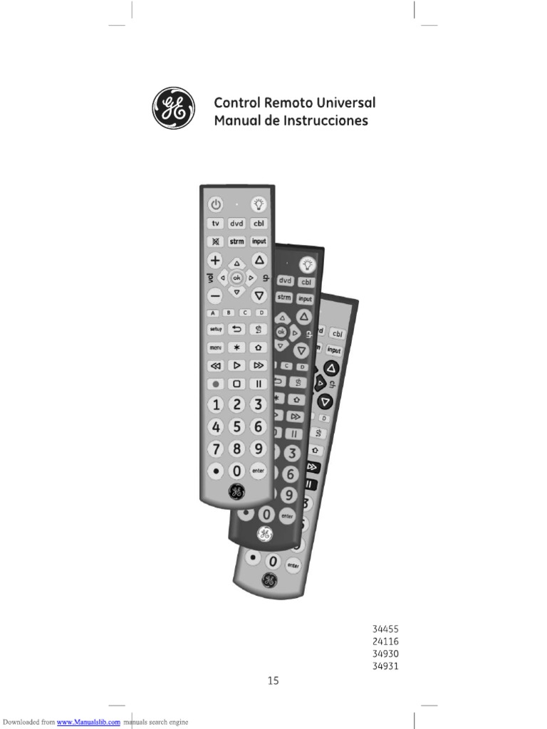 Manual Control Universal General Electric | PDF
