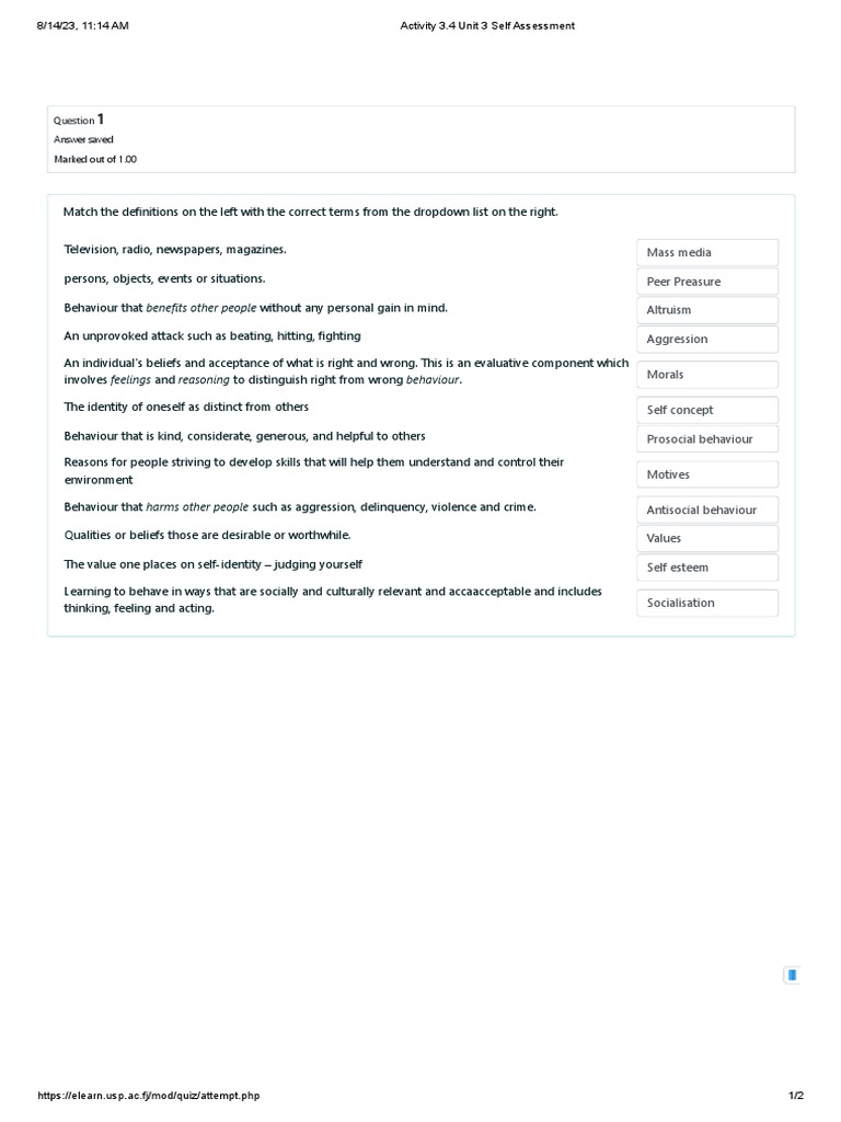 Activity 3.4 Unit 3 Self Assessment | PDF