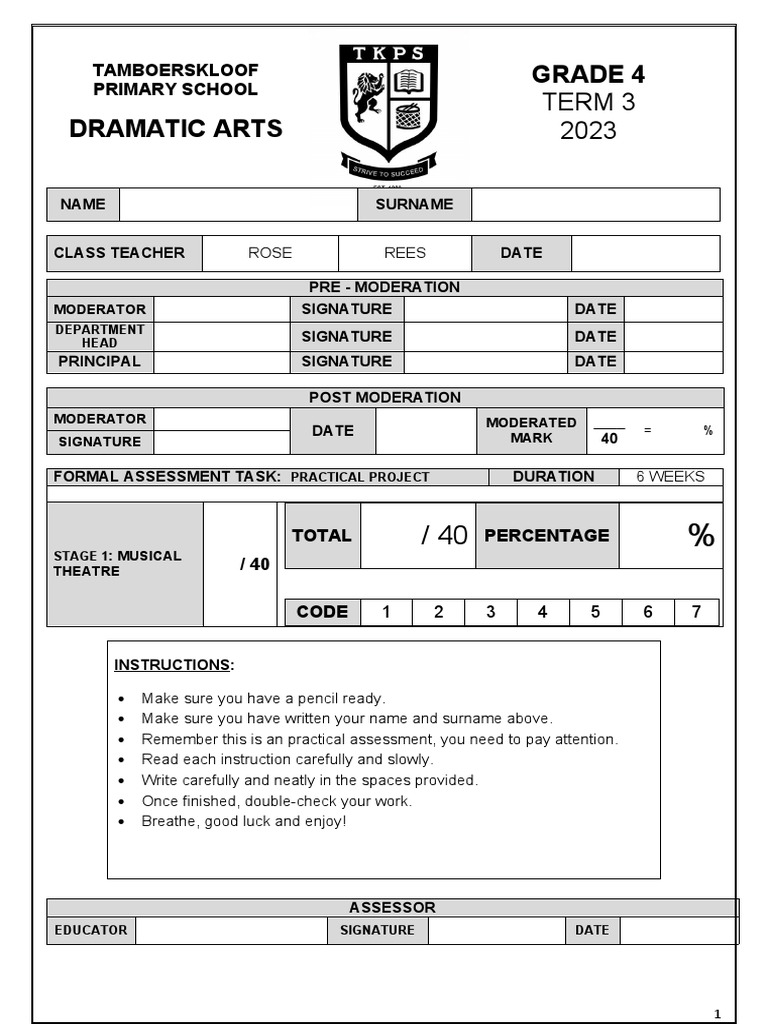 Grade 4 Assess | PDF | Entertainment | Performing Arts