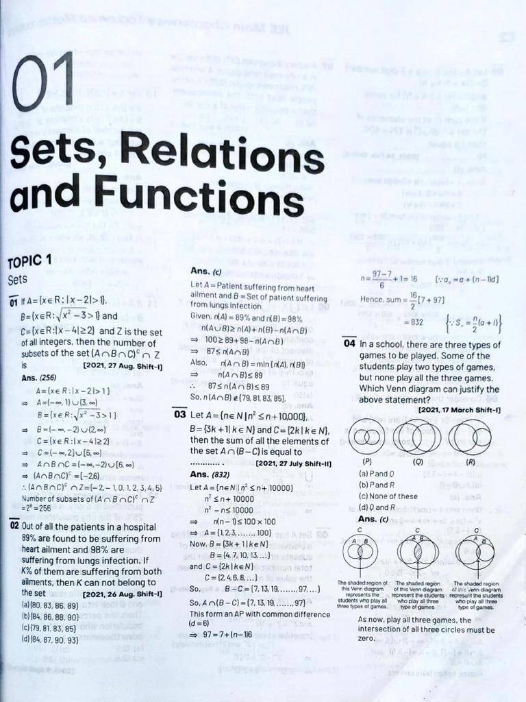 Sets, Relations and Functions | PDF | Mathematics | Mathematical Concepts