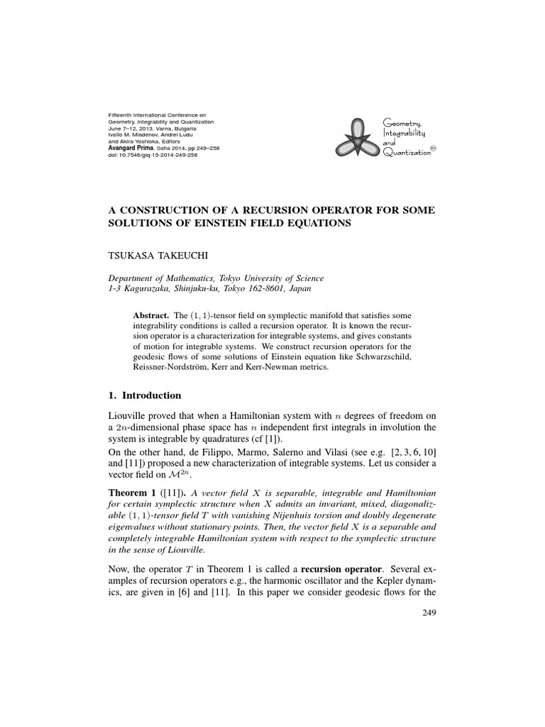 Solutions of Einstein Field Equations | PDF