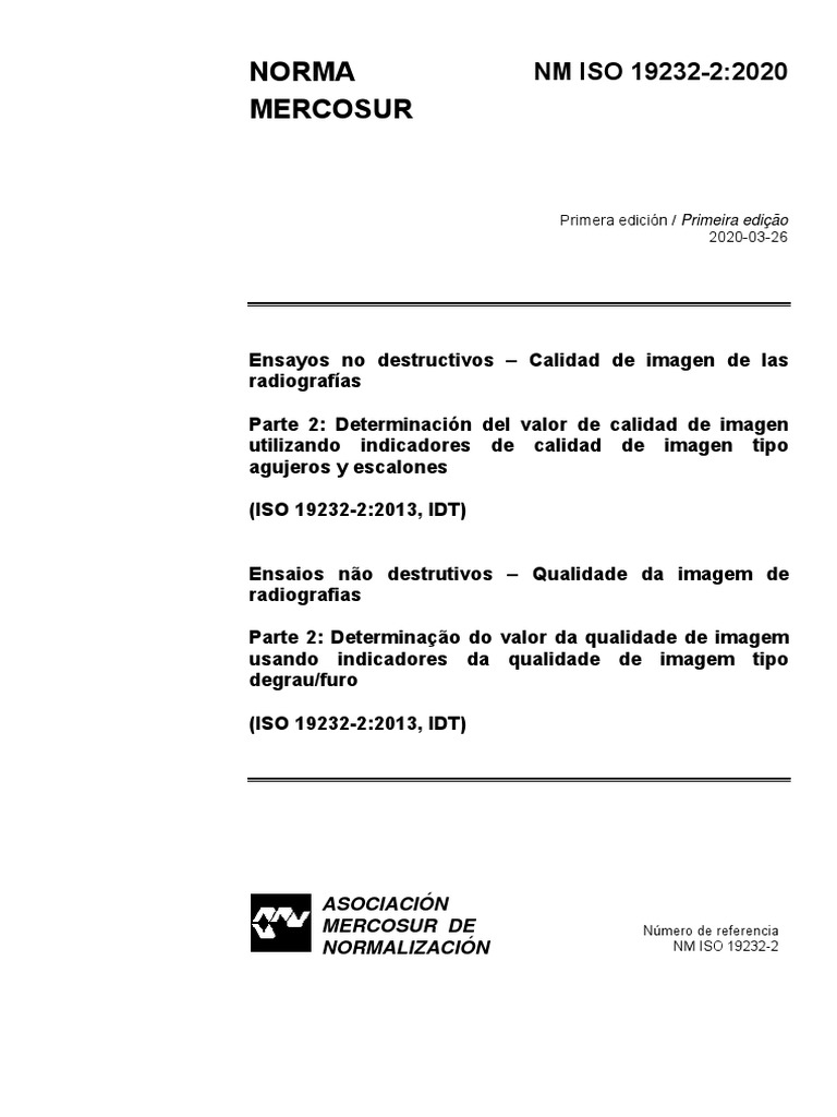 NM Iso 19232-2 - 2020 | PDF | Cobre | Organización internacional para ...