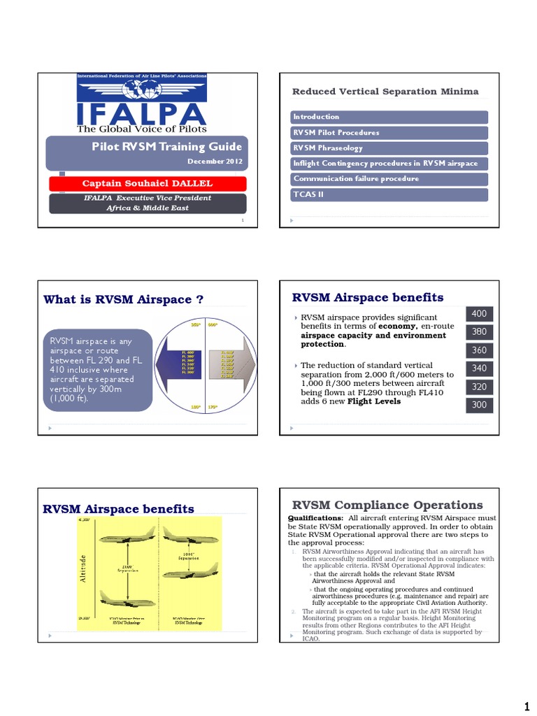 APIRG Approved IFALPA Pilot RVSM Training Guide December 2012 | PDF