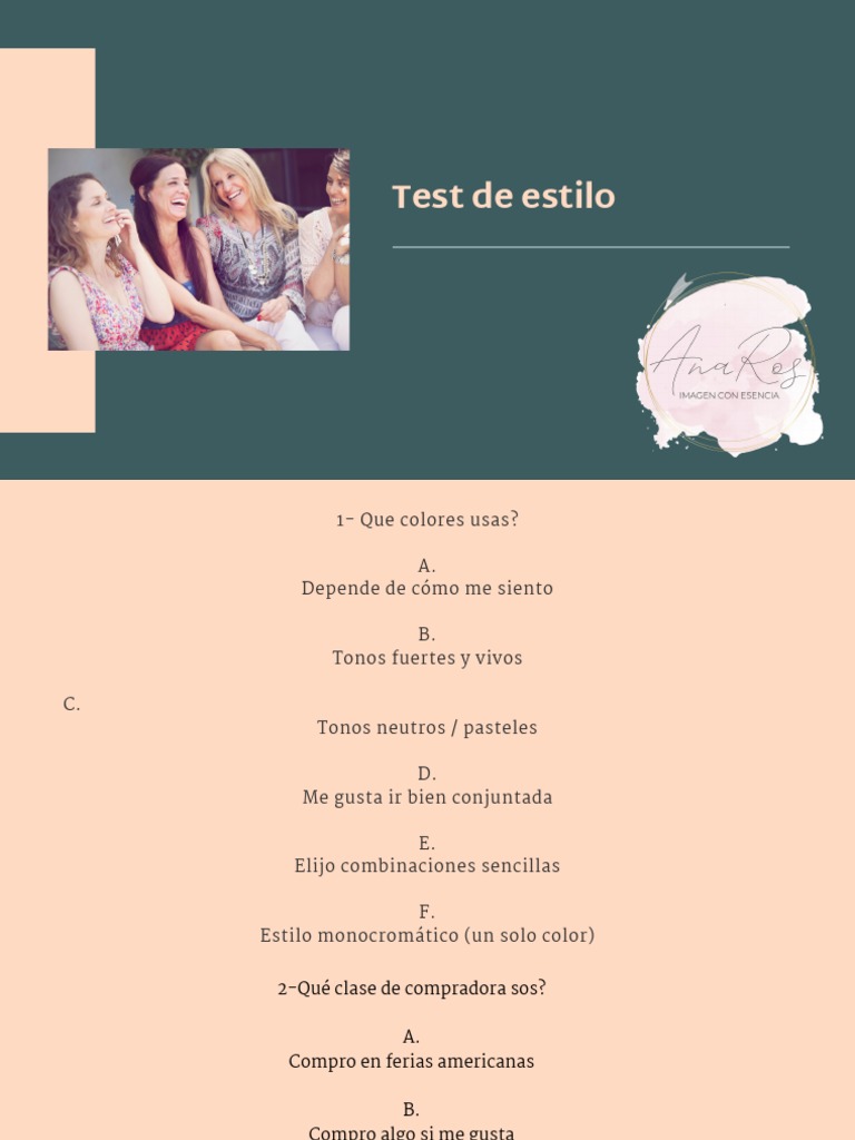 Test de Estilo Personal y Moda | PDF
