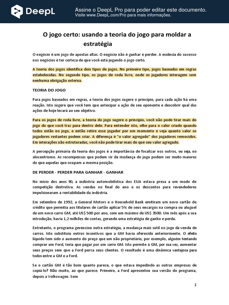 PT - Brandenburger and Nalebuff - The Right Game. Use Game Theory To ...