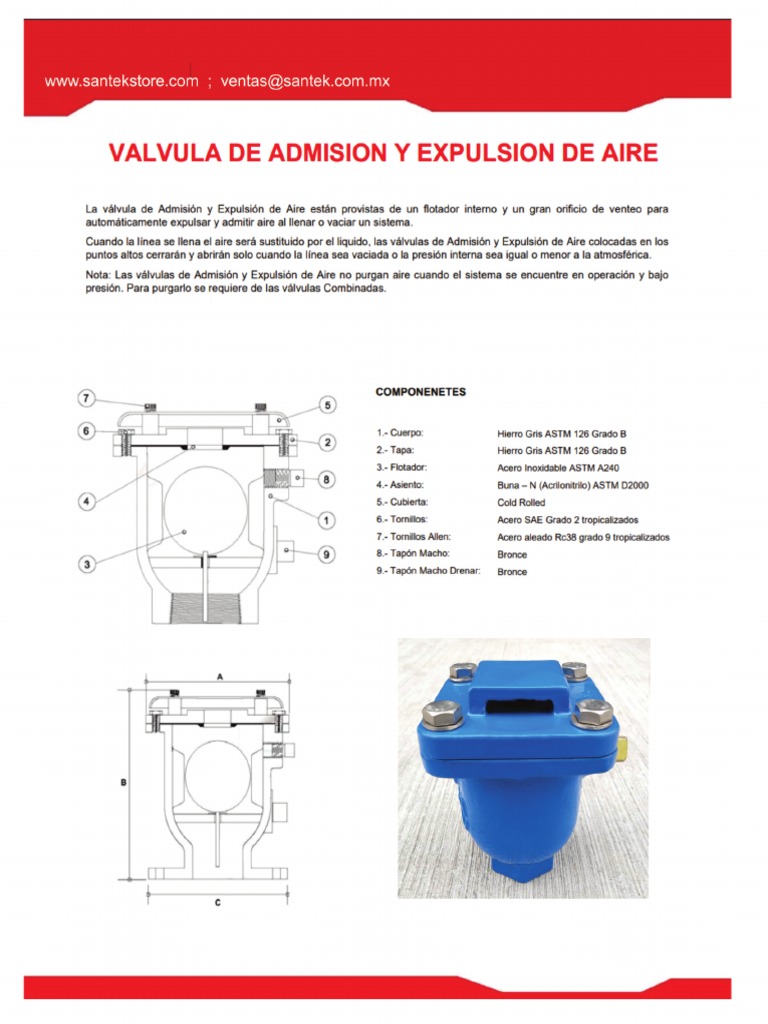 Valvula Admision y Expulsion de Aire SFLOW | PDF