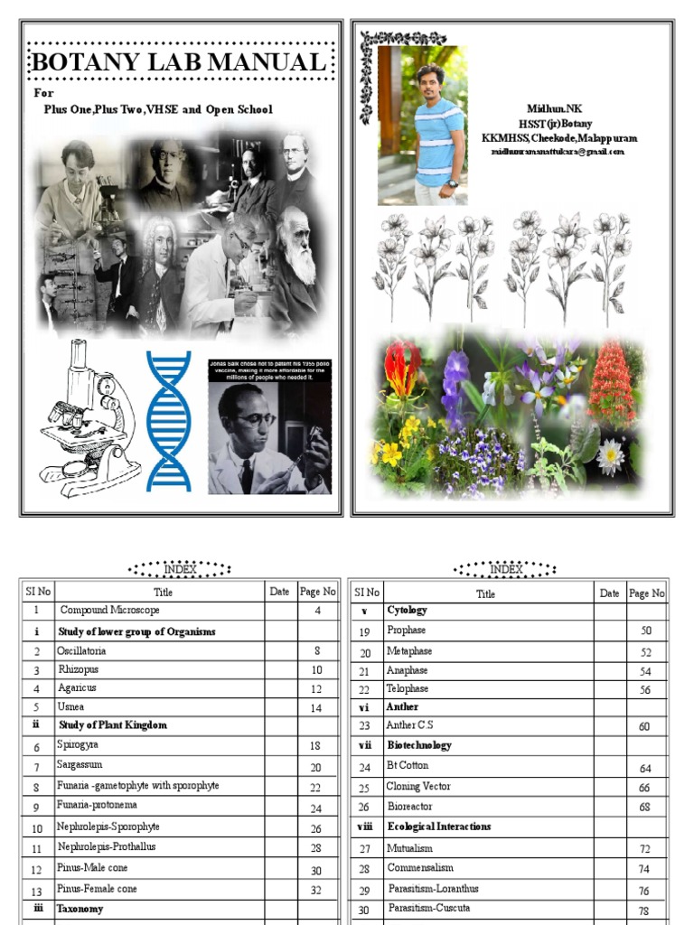 Botany Lab Manual Updated 2023@midhun | PDF