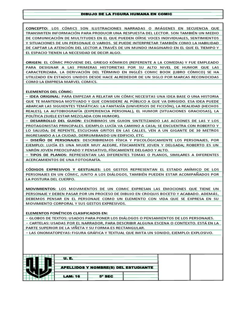 ARTES 6º SEC Fig. Comic.... | PDF