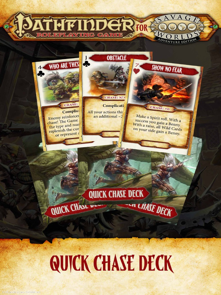 Pathfinder® For Savage Worlds Quick Chase Deck | PDF