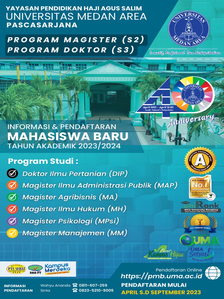 New Brosur Baru Pascasarjana UMA 2023-2024 | PDF