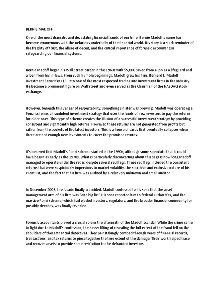 Bernie Madoff: A Ponzi Scheme Exposed | PDF | Law