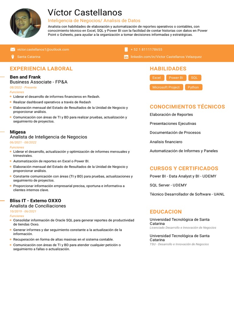 CV Victor Castellanos | PDF