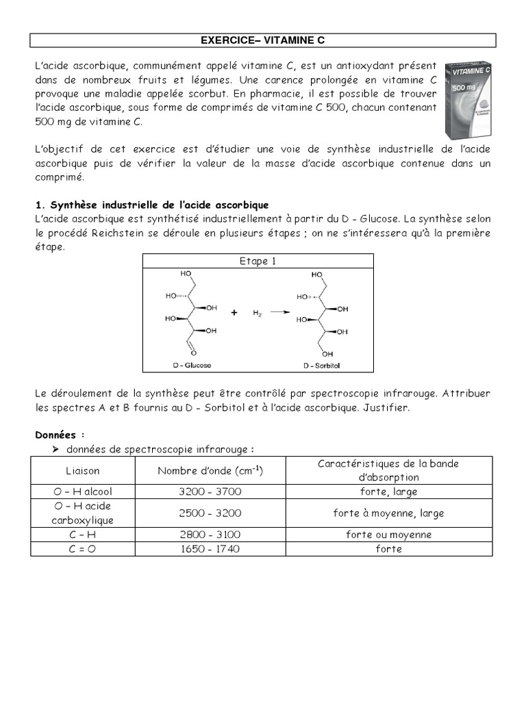 Exercice Type BAC Vit C Phmetrie | PDF