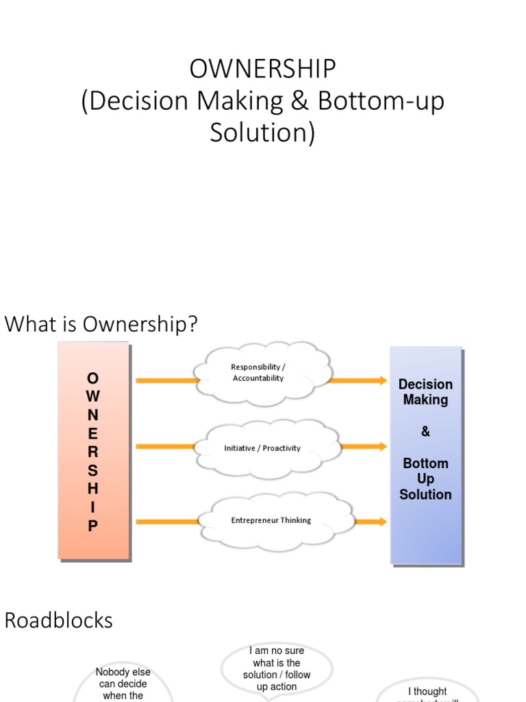 Ownership (Decision Making and Botom-Up Solution) | PDF