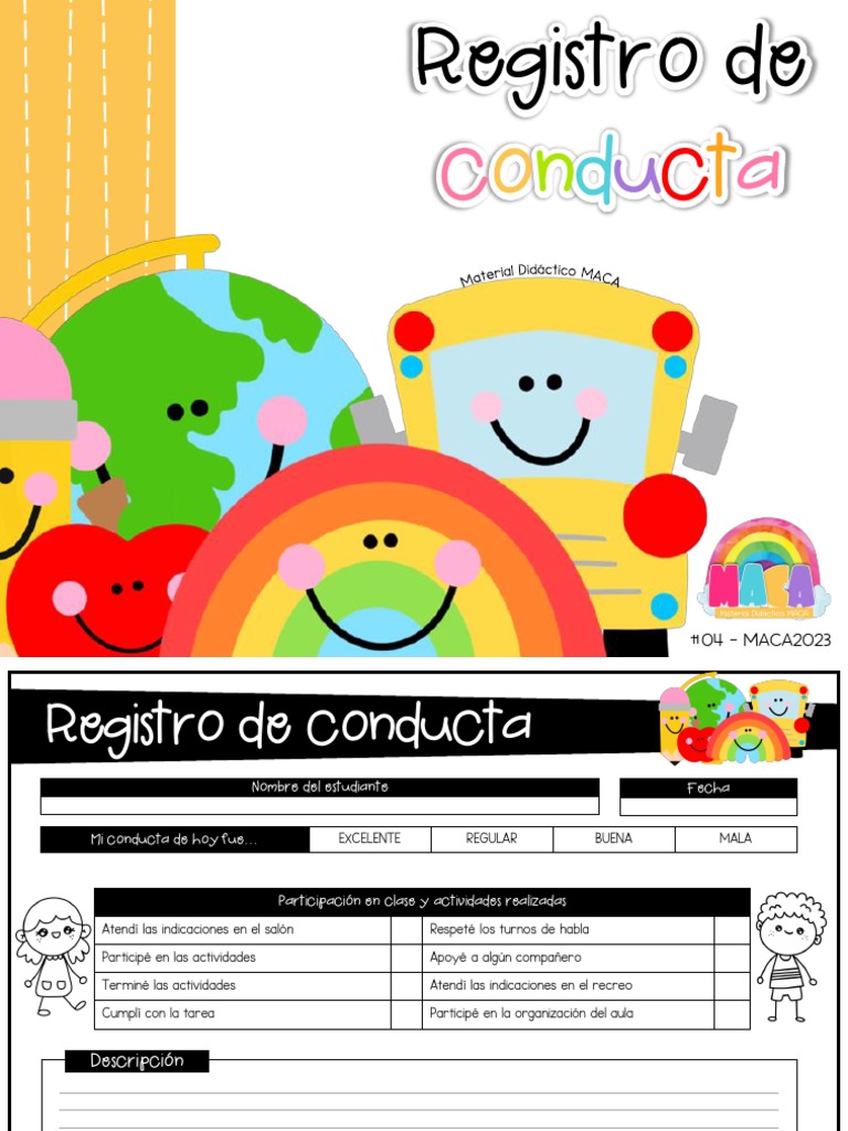 Registro Semanal de Conducta Escolar | PDF
