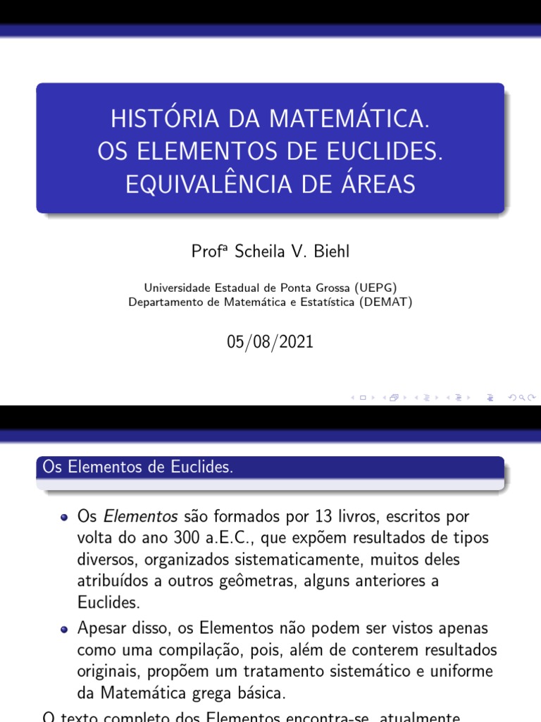 Elementos de Euclides - Areas | Download grátis PDF | Axioma | Triângulo