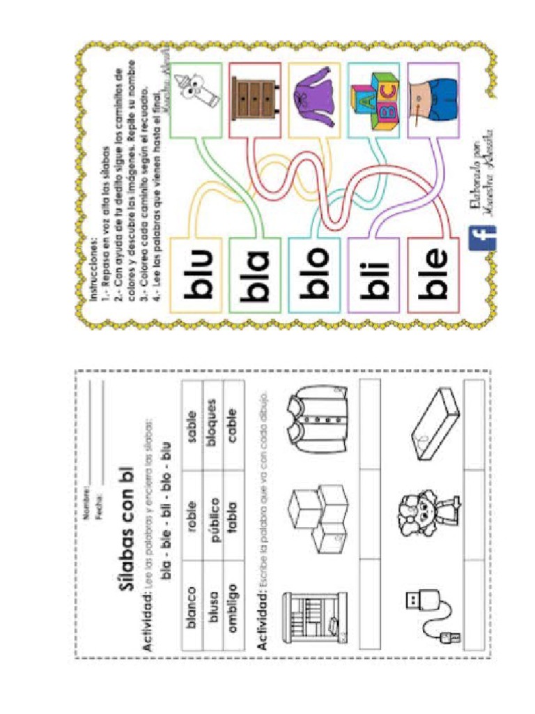 Fichas Sílabas Trabadas Pdf – Actividades Con Silabas Trabadas Primaria ...