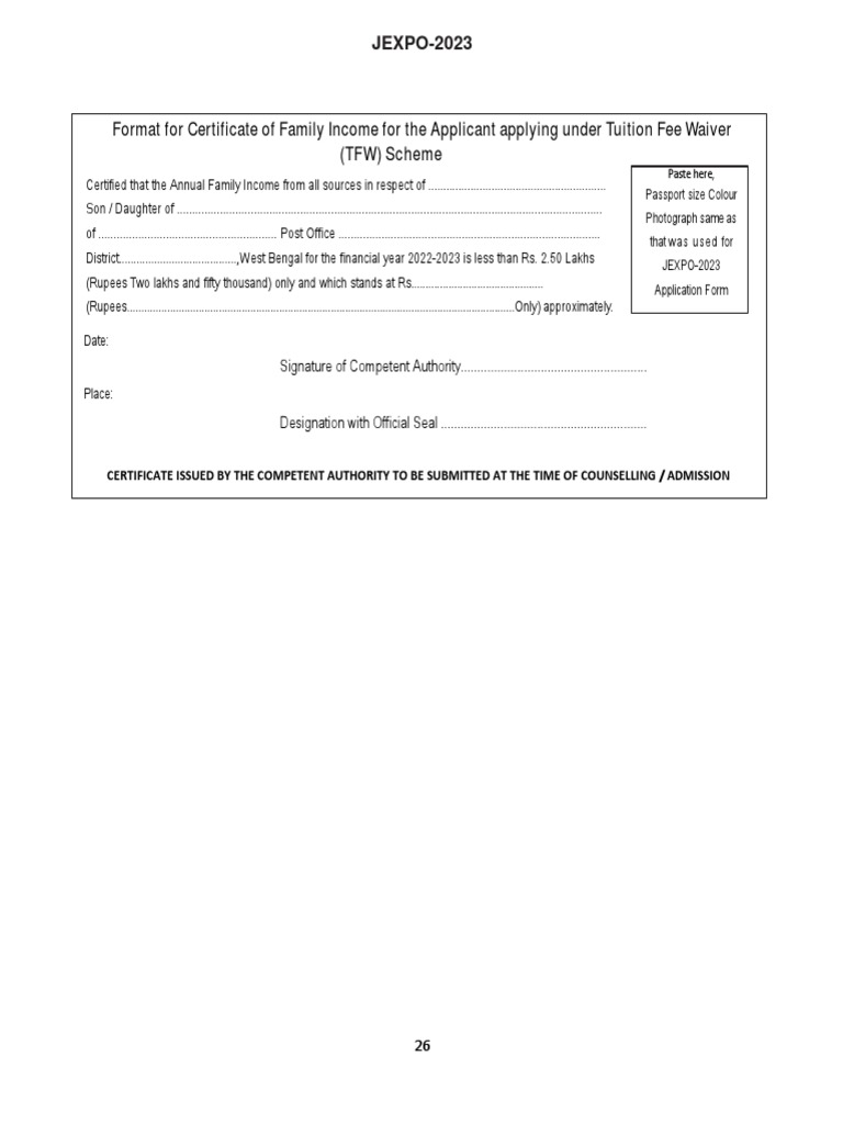 TFW Certificate Format for JEXPO 2023 | PDF
