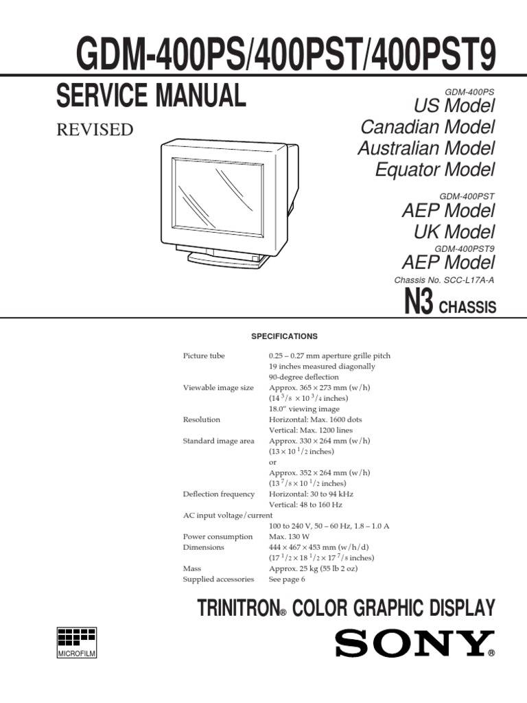 SONY MONITOR GDM-400PS | PDF