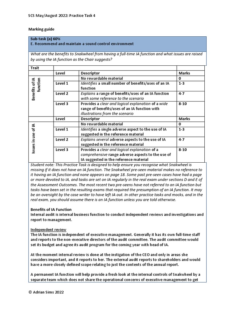 Practice Task 4 - Solution | PDF | Audit | Audit Committee