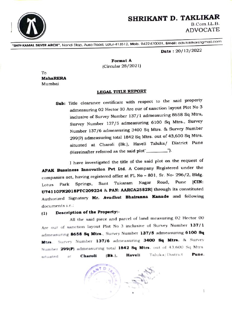 1 Copy of The Legal Title Report | PDF