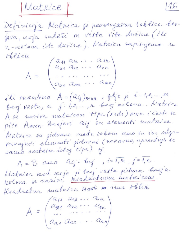Matrice predavanja | PDF