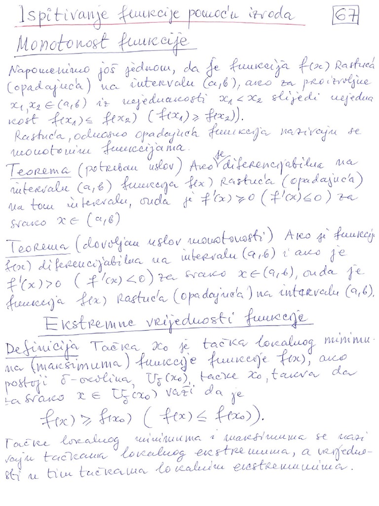 Ispitivanje Funkcije Pomocu Izvod | PDF