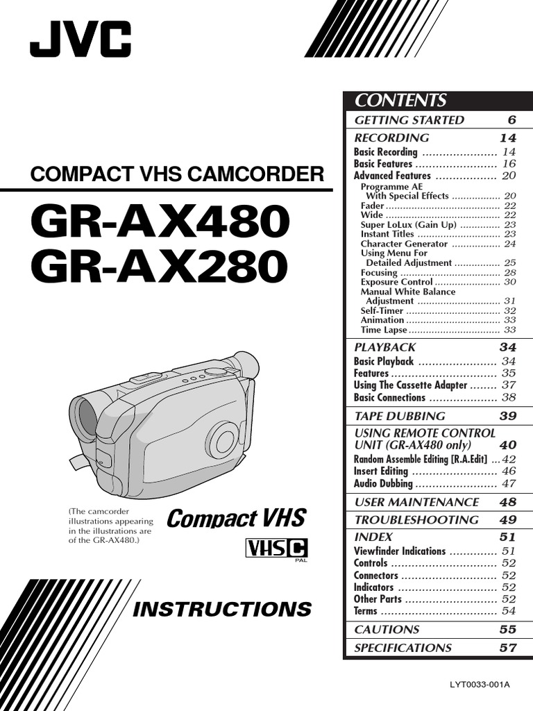 JVC Gr-Ax 480 | PDF