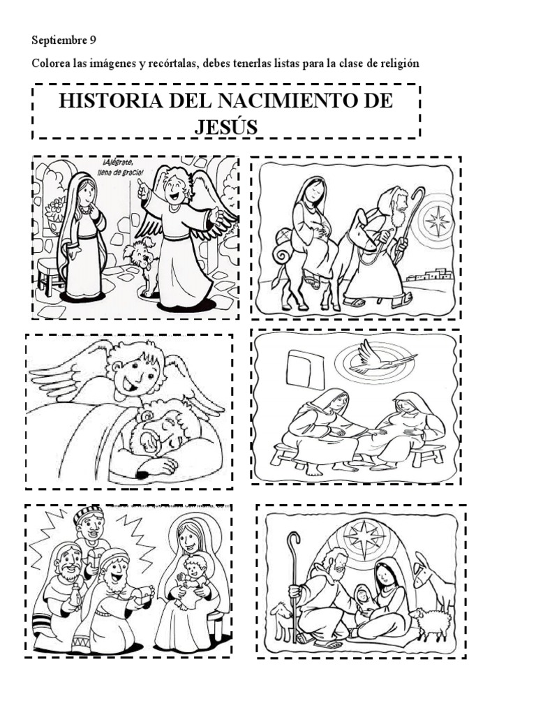 Nacimiento de Jesús: Colorea y Recorta | PDF