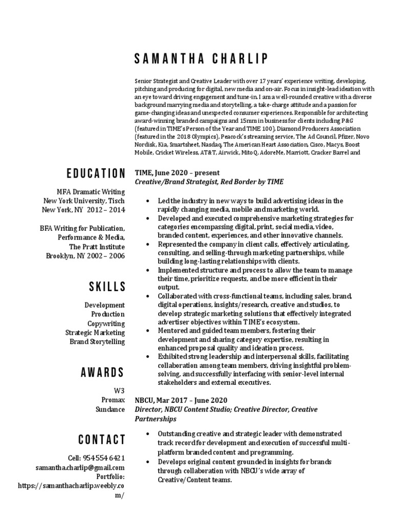 Samantha Charlip - Resume - 2023 | PDF