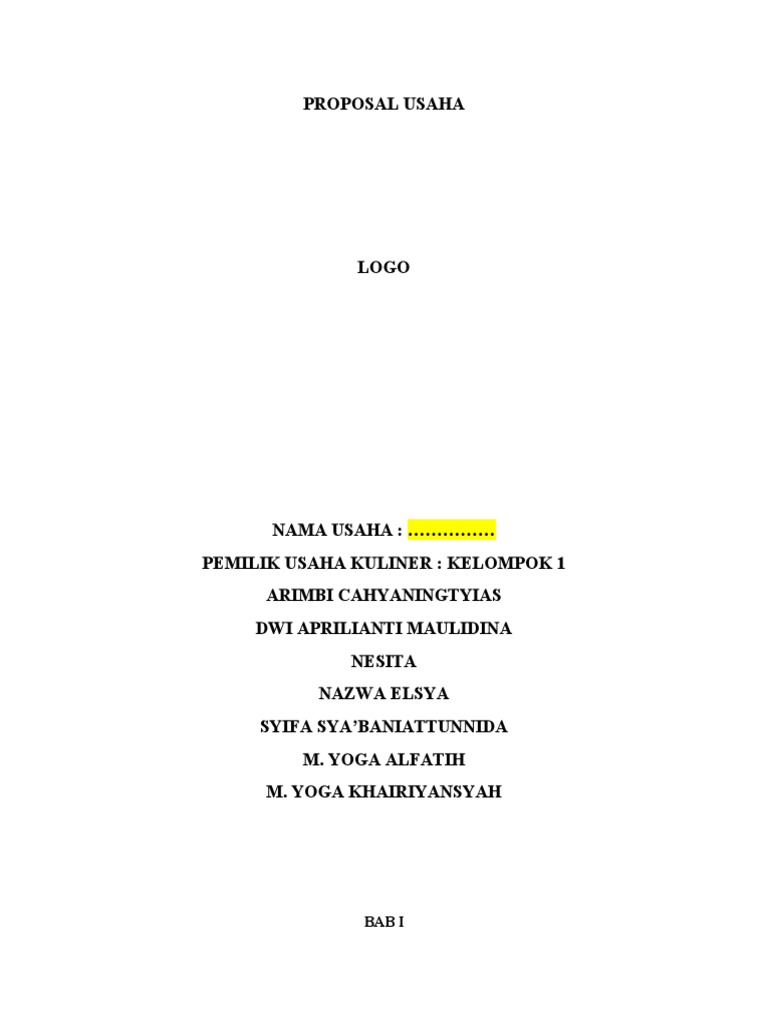 Proposal Usaha Risol Mayonaise | PDF