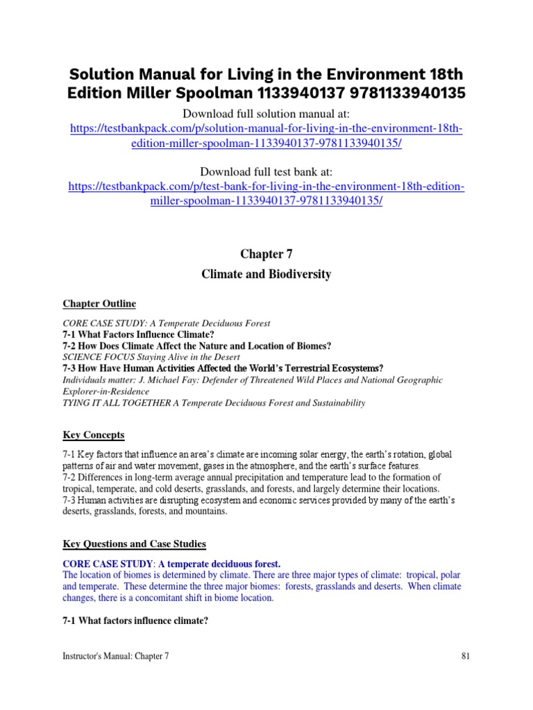 Living in The Environment 18th Edition Miller Solutions Manual Download | PDF | Atmosphere Of ...