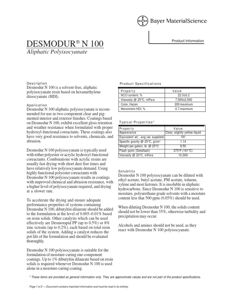 Desmodur N 100 | PDF