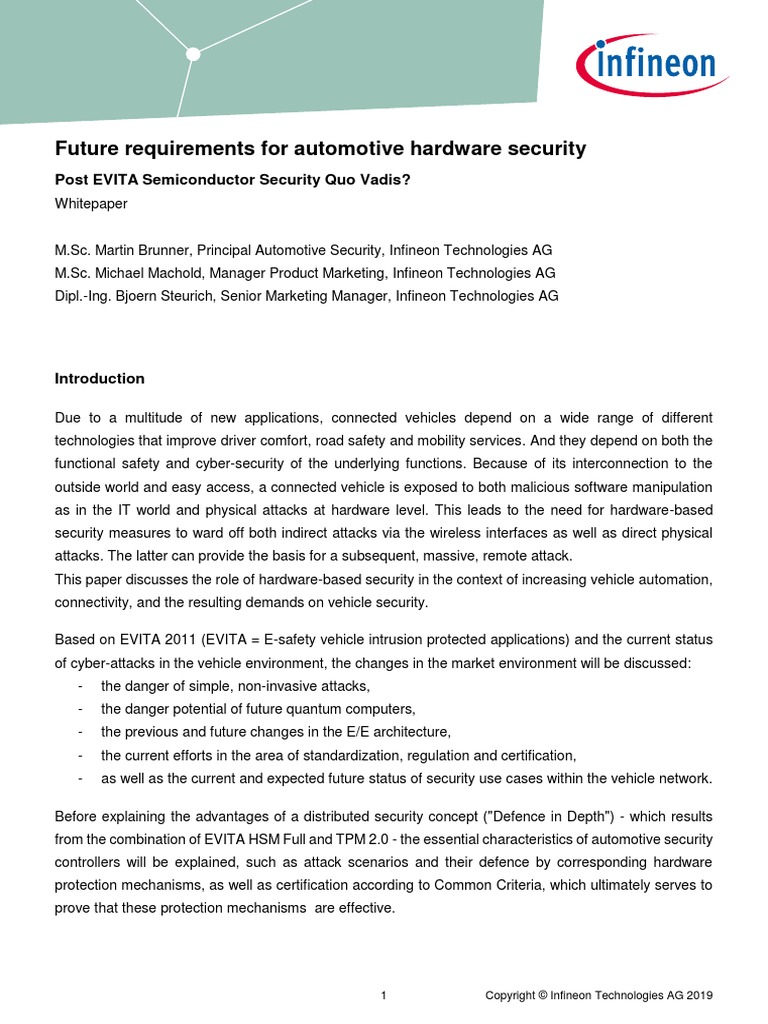Infineon-Future Requirements For Automotive Hardware Security ...
