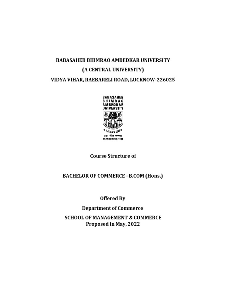 B.Com (Hons) Course Structure Overview | PDF | Career & Growth