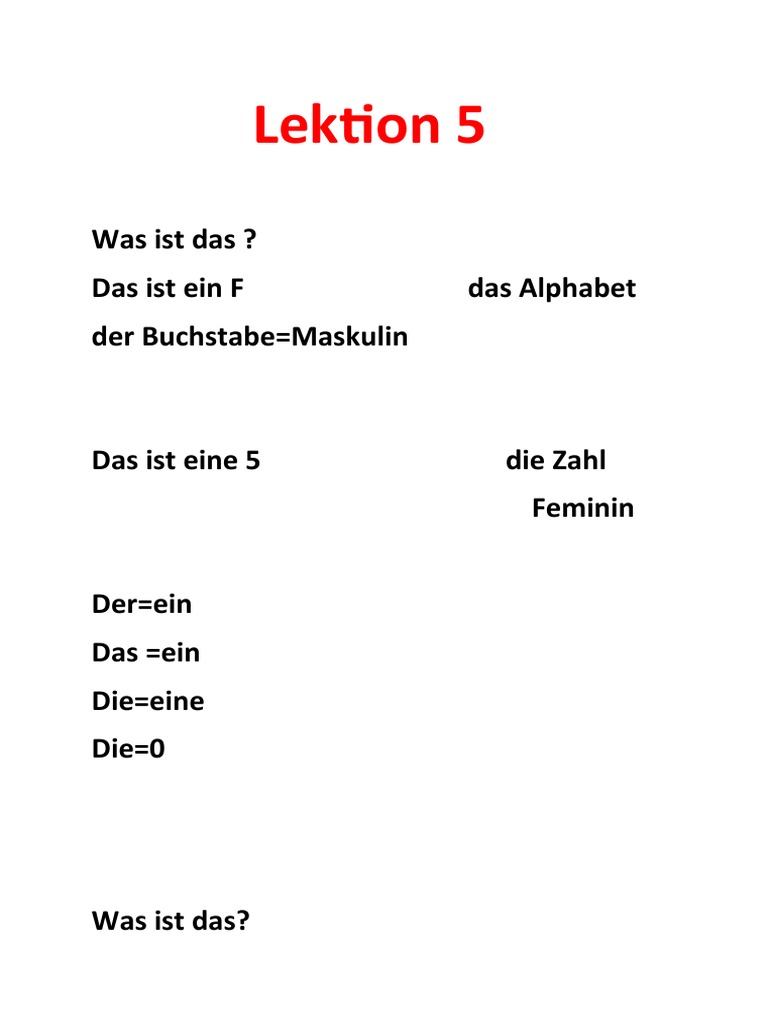 Lektion-5-A1 | PDF