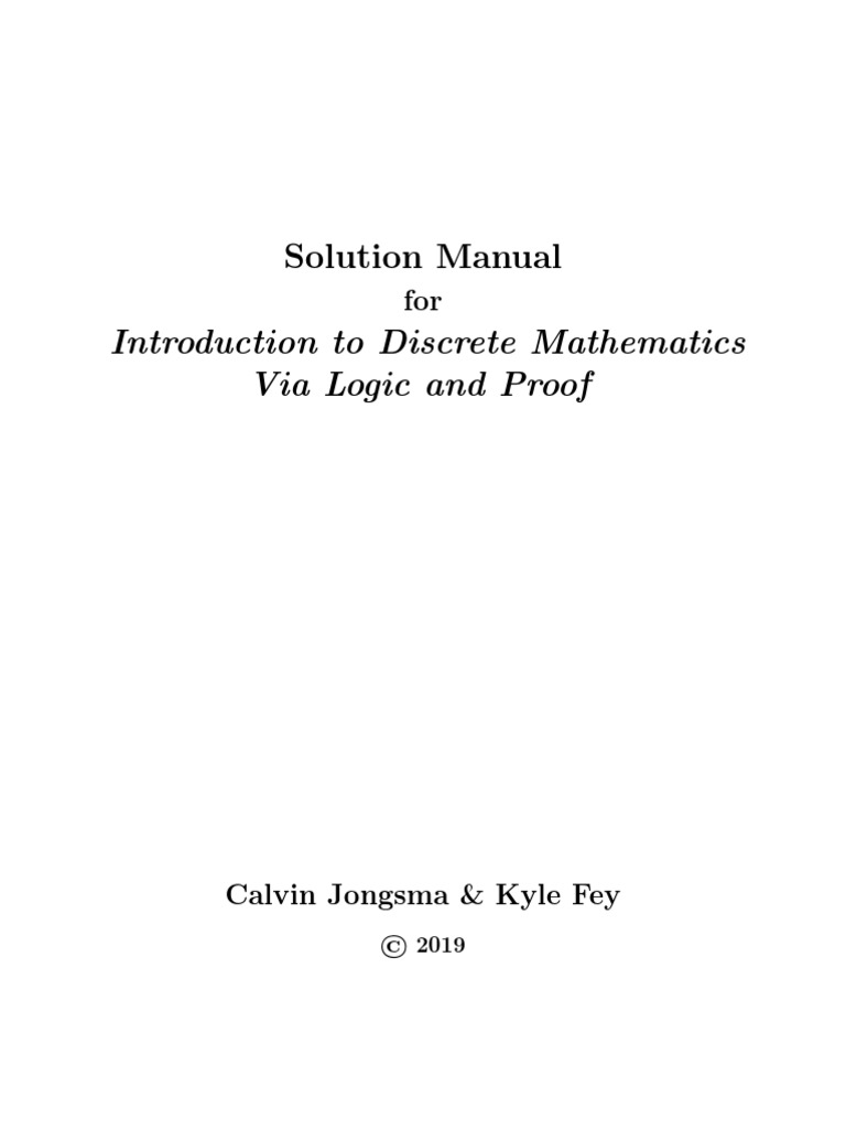 Calvin Jongsma - Introduction To Discrete Mathematics Via Logic and ... Calvin Jongsma - Introduction To Discrete Mathematics Via Logic and ...