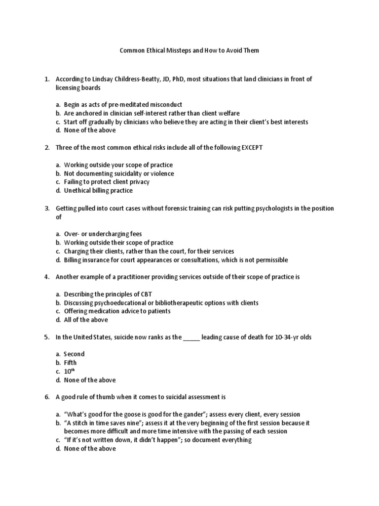 Ethical Misstep | PDF | Psychotherapy | Psychologist