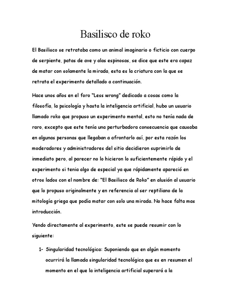 Basilisco de Roko Información Tesis | PDF